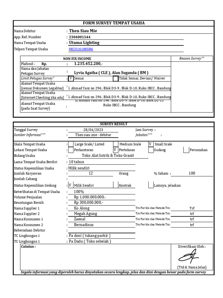 Form Survey Alan | PDF