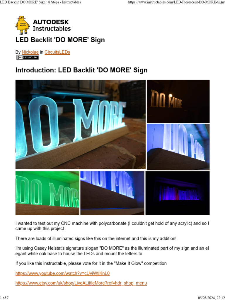 DIY LED Backlit Sign Tutorial | PDF | Materials