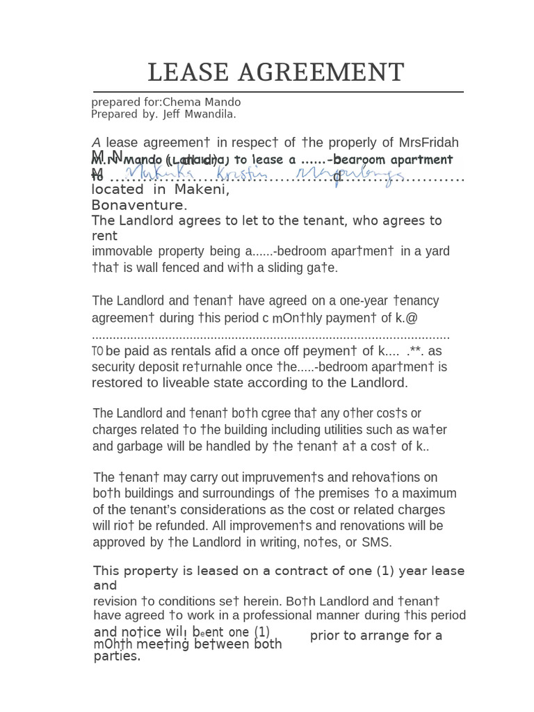 Lease Agreement Scan | PDF