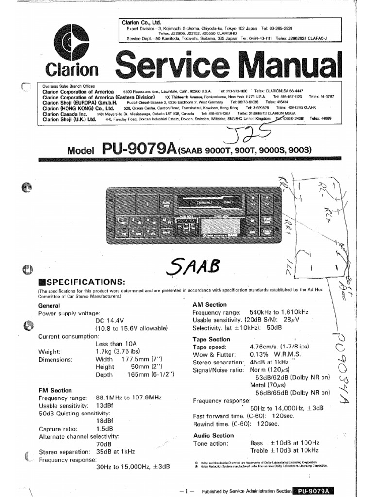 Clarion Pu-9079a SM | PDF