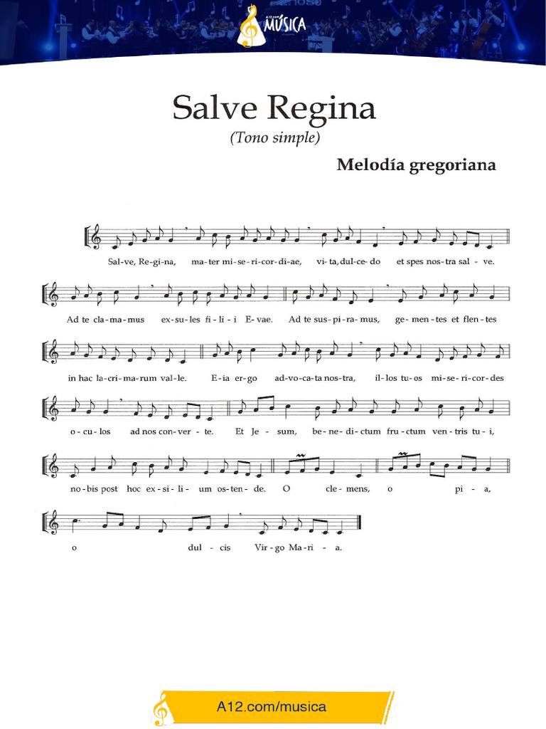 Salve Regina - Gregoriano Latim (1) | PDF