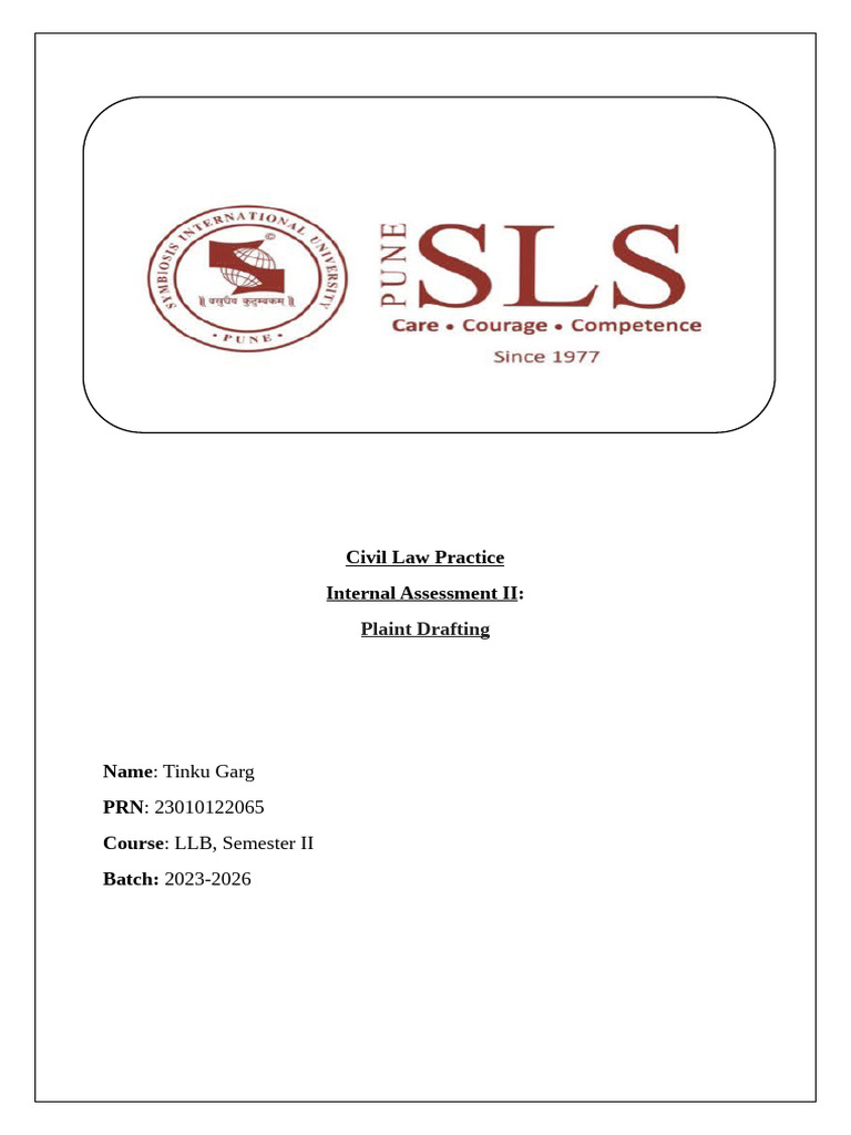Civil Law Practice, Plaint | PDF | Lawsuit | Interest