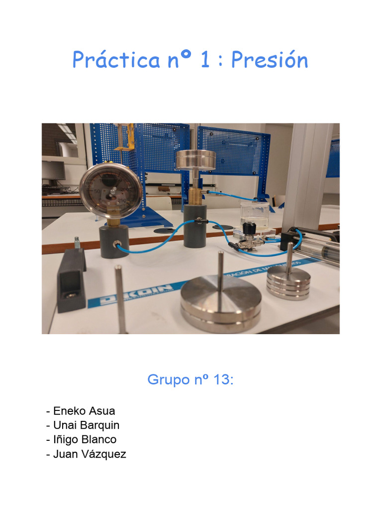 Practica 1 13 | PDF | Pascal (Unidad) | Presión