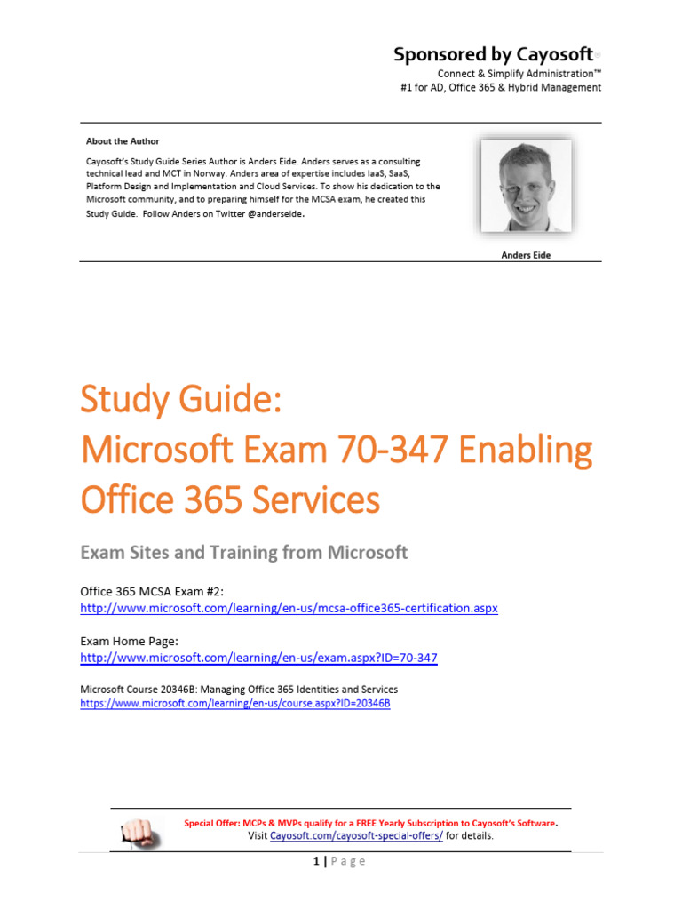 Study-Guide-Microsoft-Exam-70-347-finaldraft | PDF | Share Point | Cloud Computing