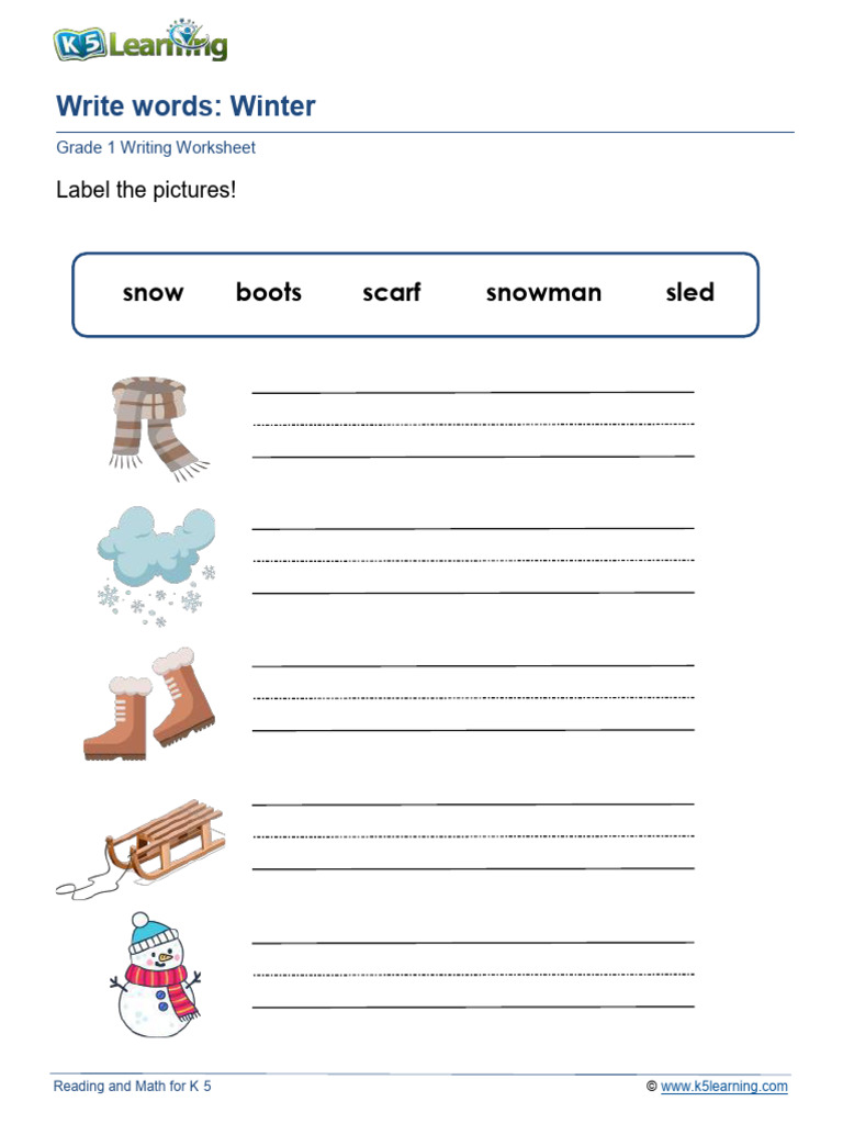 K-5 Winter Writing Worksheet | PDF