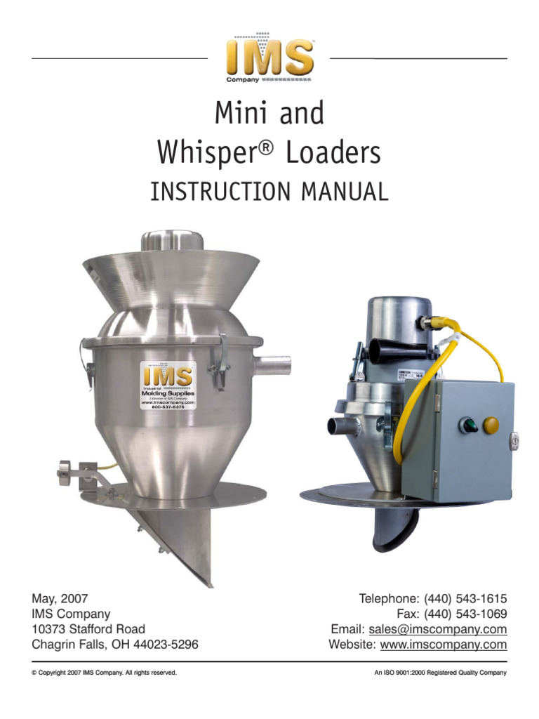 Mini and Whisper Loaders Manual | PDF | Pipe (Fluid Conveyance ...