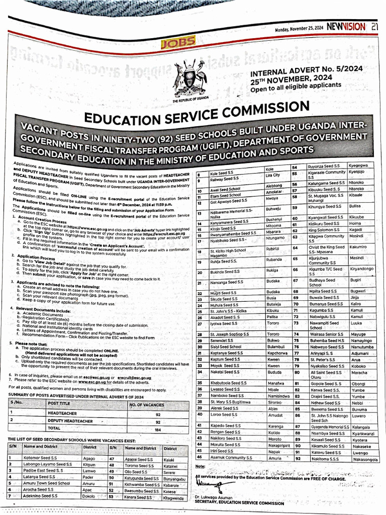 Education Service Commission TM | PDF