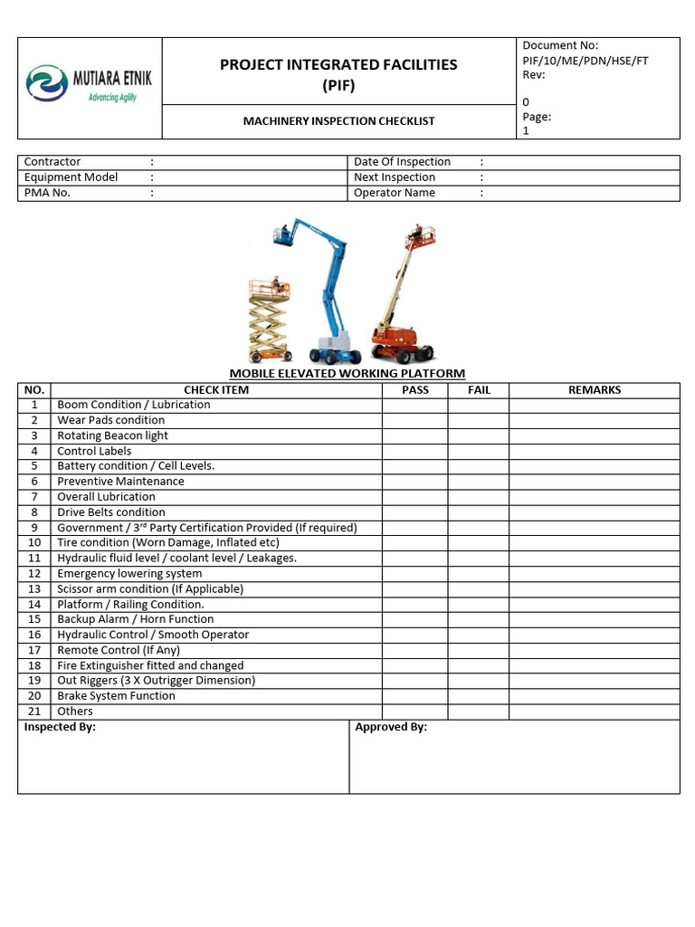 Mobile Elevated Working Platform (Rev 1) | PDF