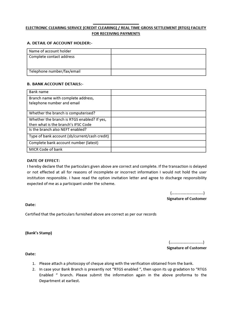 Mandate Form | PDF