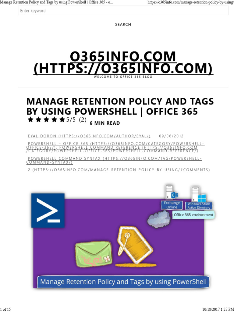 Exchange Online Retention Policies | PDF | Software | System Software