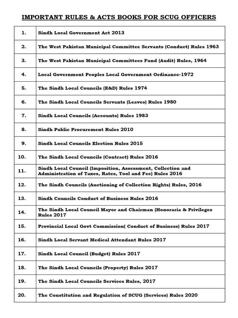 Essential Acts for SCUG Officers | PDF