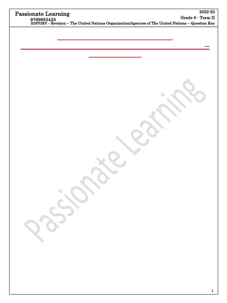 Revision - 1 - The United Nations Organization & Agencies of The United ...