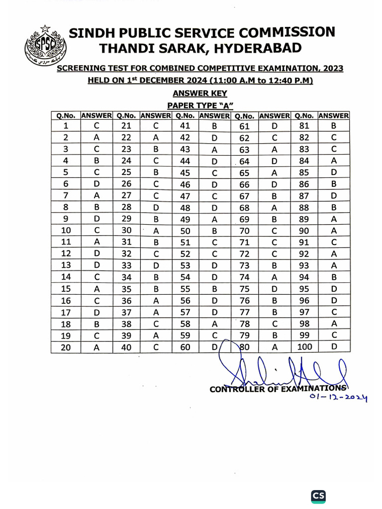 Key Screening Test CCE-2023 | PDF