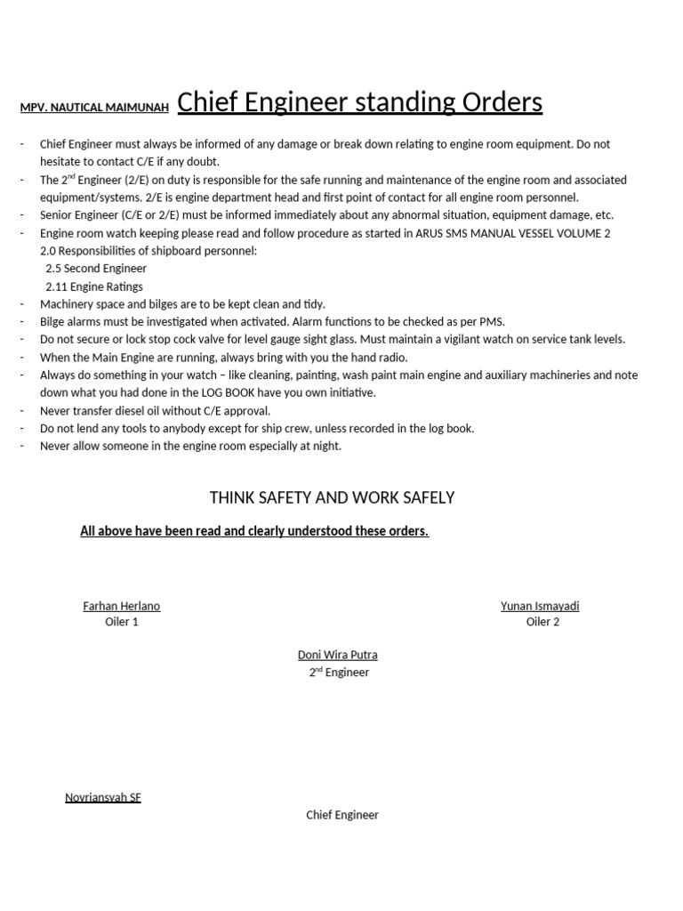 Ce Standing Order - 101359 | PDF