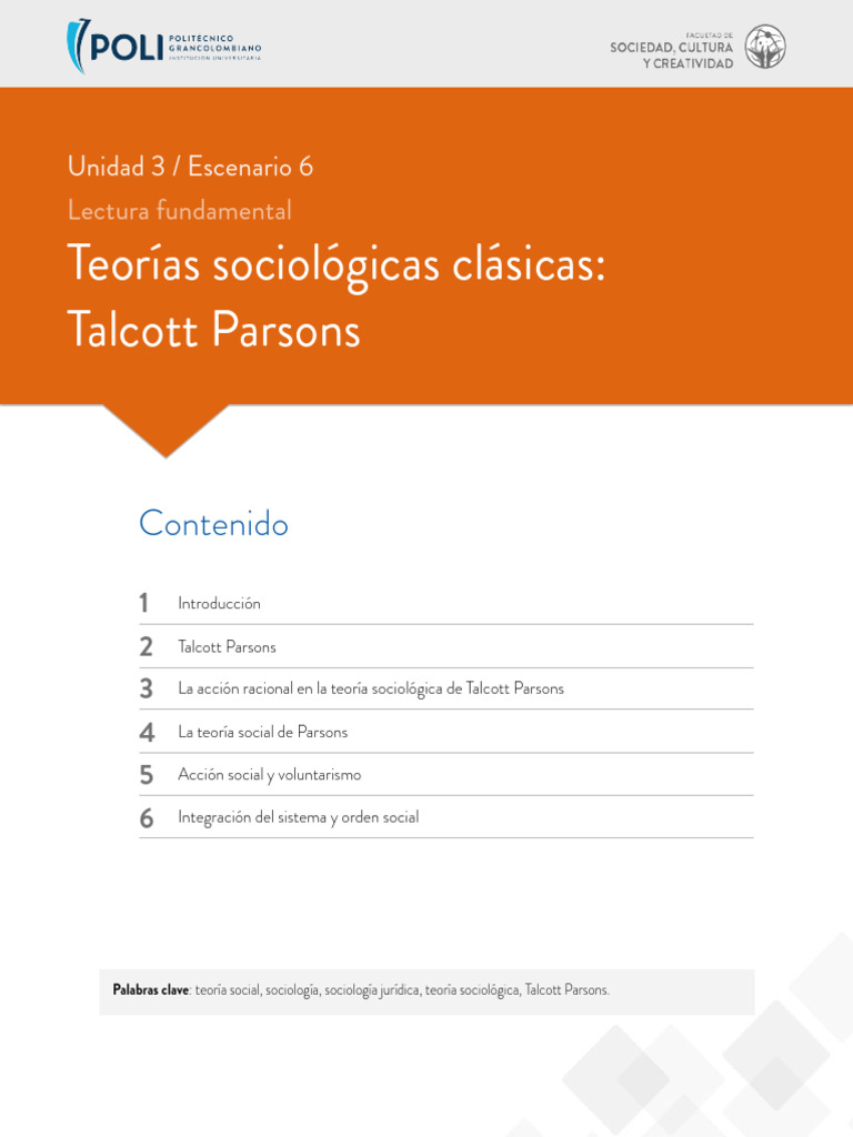 LF Esc6 Talcott Parsons | PDF | Sociología | Sociedad