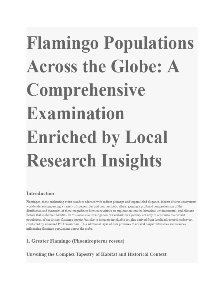 Flamingo Populations Across The Globe A | PDF | Andes | Earth Sciences