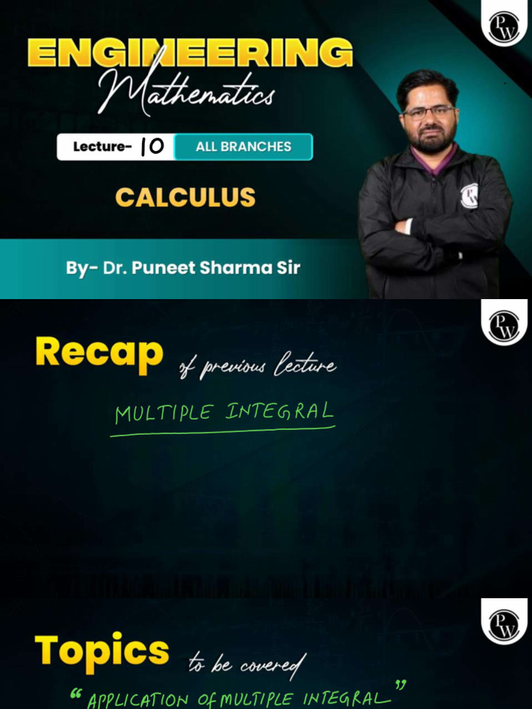 Lec 10 Application of Multiple Integral - Compressed | PDF