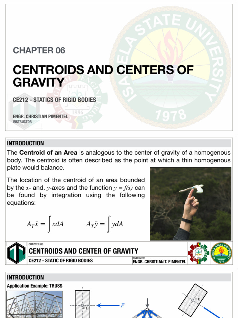 Chapter 06 Centroids And Centers Of Gravity Pdf Area Center Of Mass 