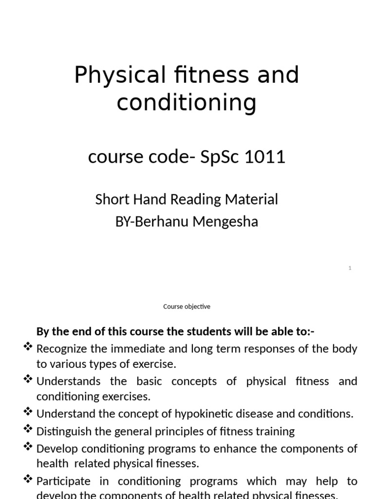 Physical Fitness and Conditioning | PDF | Physical Fitness | Nutrients