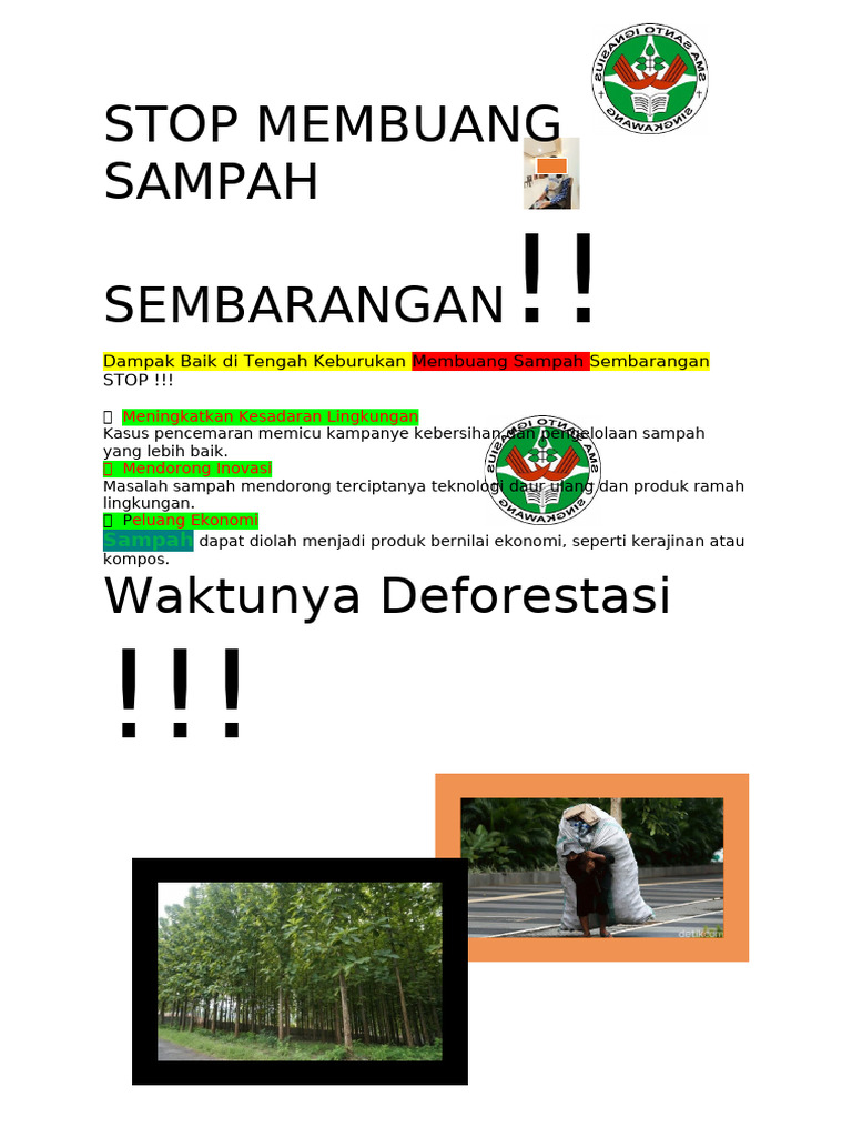 Stop Membuang Sampah Sembarangan | PDF