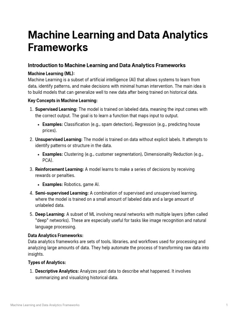 Machine Learning and Data Analytics Frameworks | PDF | Artificial Neural Network | Linear Regression