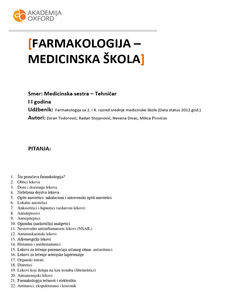 2 Farmakologija | PDF