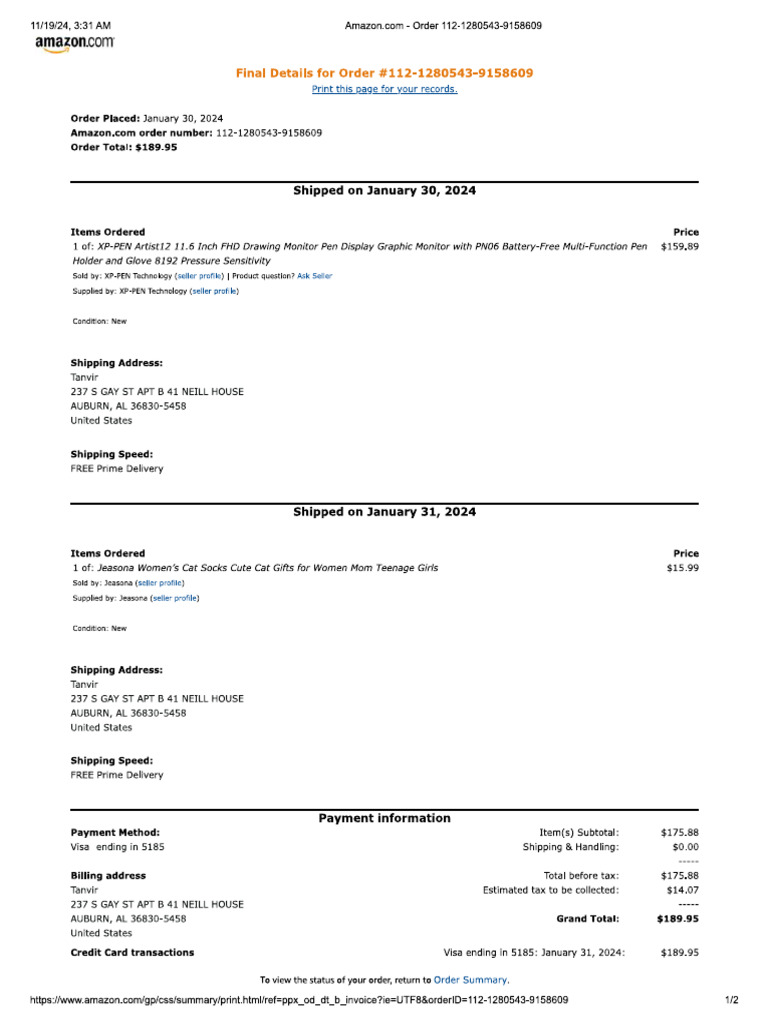 XP-Pen Invoice | PDF