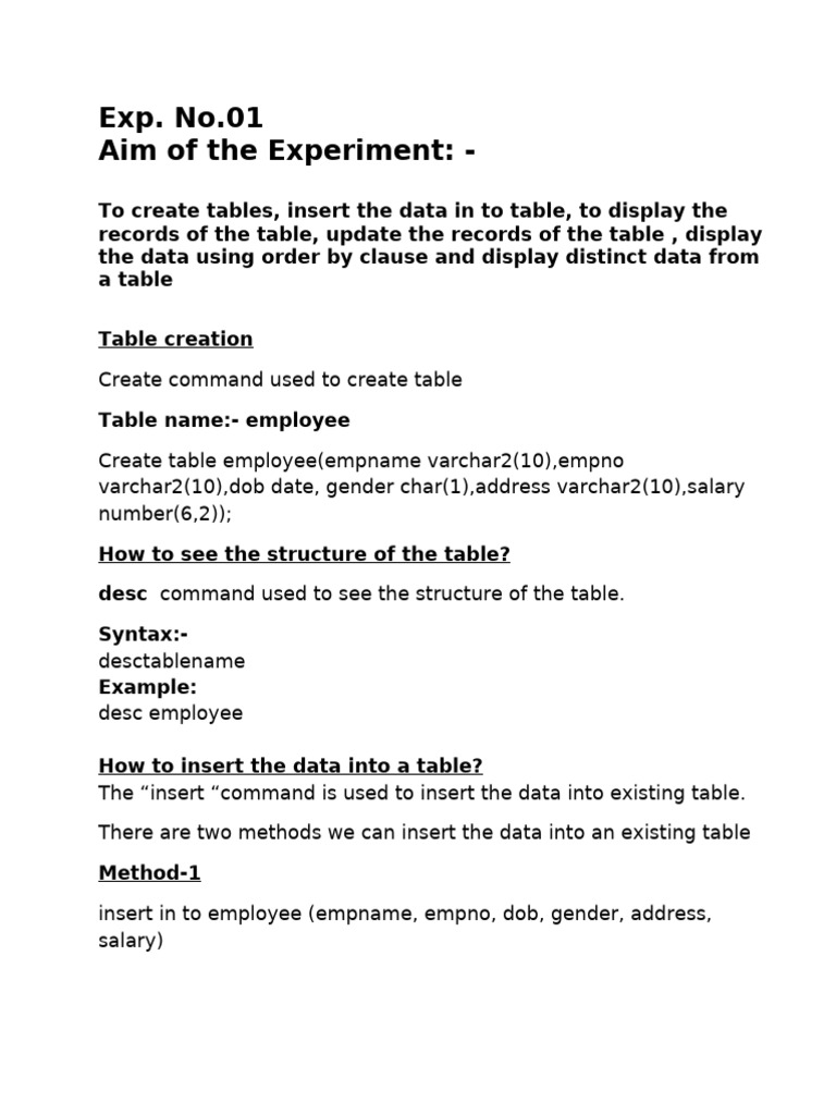 MCA1stSemDELabRecordLast 1 | PDF | Table (Database) | Information Technology Management