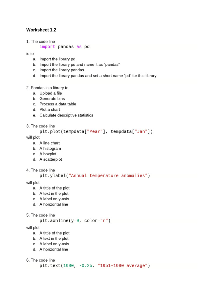 Python Review Quiz Questions | PDF | Descriptive Statistics ...