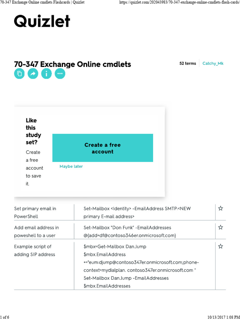 Exchange Online CMDLETS | PDF