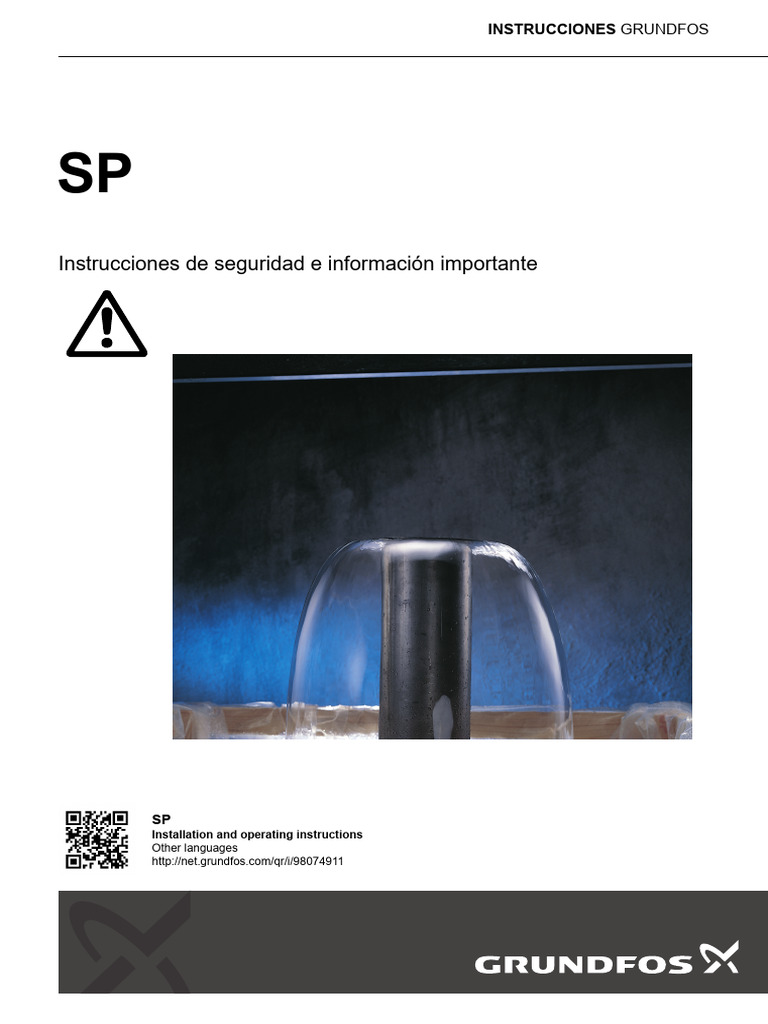 Instrucciones de Seguridad Grundfos SP | PDF | Ingenieria Eléctrica | Agua