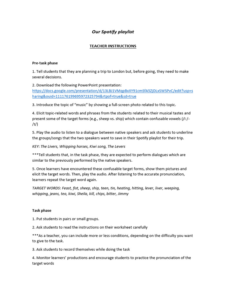 Task 2-Procedure & Materials | PDF | Linguistics