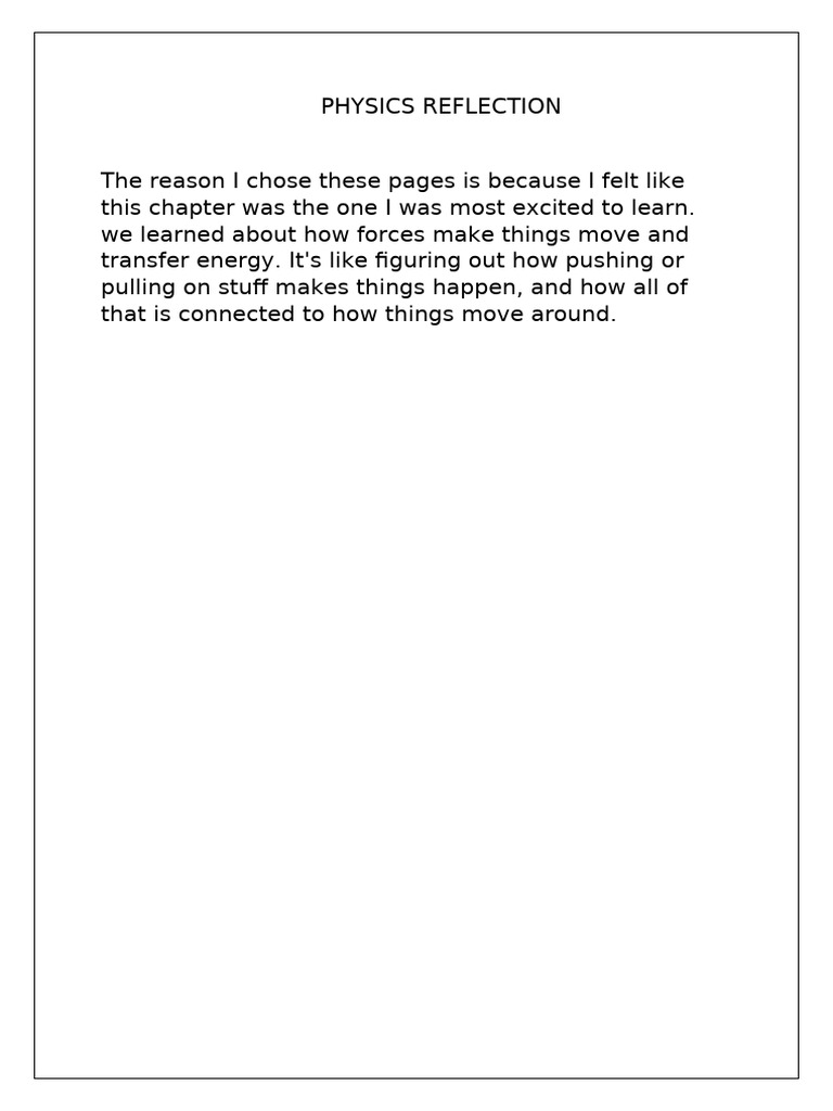 PHYSICS REFLECTION | PDF