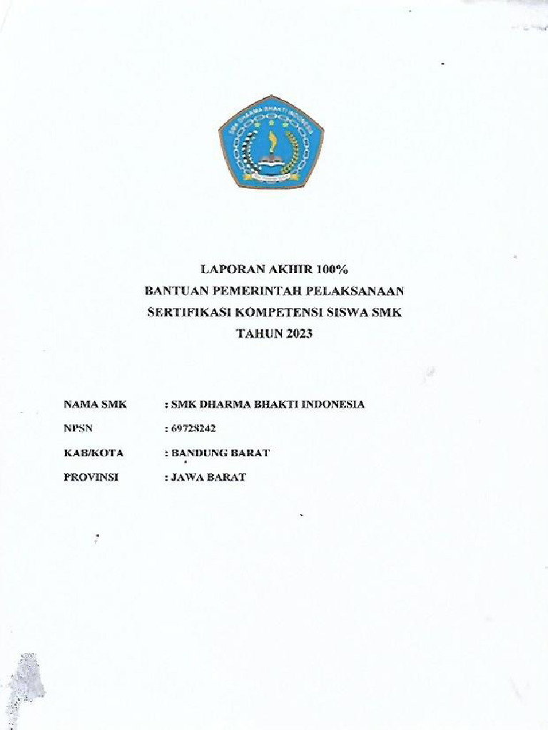 Laporan (100 - ) SMK DBI | PDF