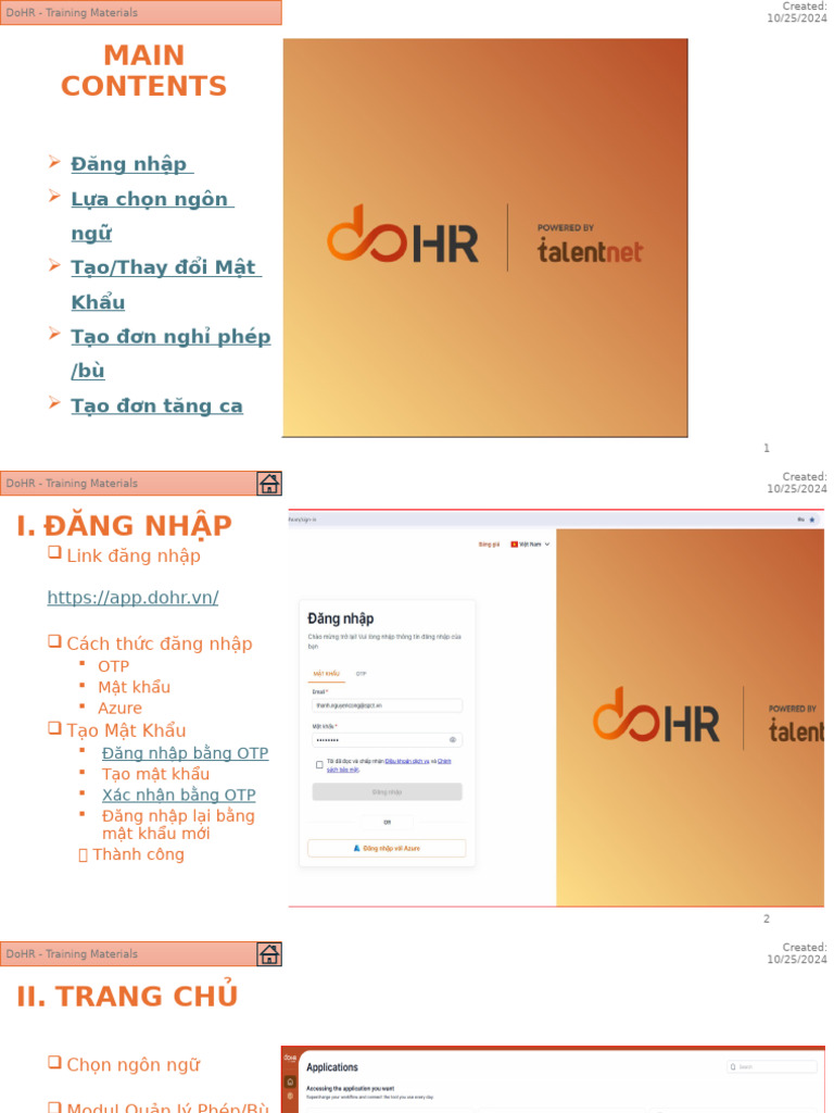 DoHR Training Materials | PDF