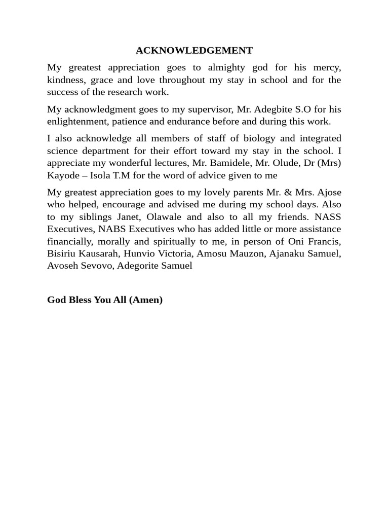 Acknowledgement | PDF