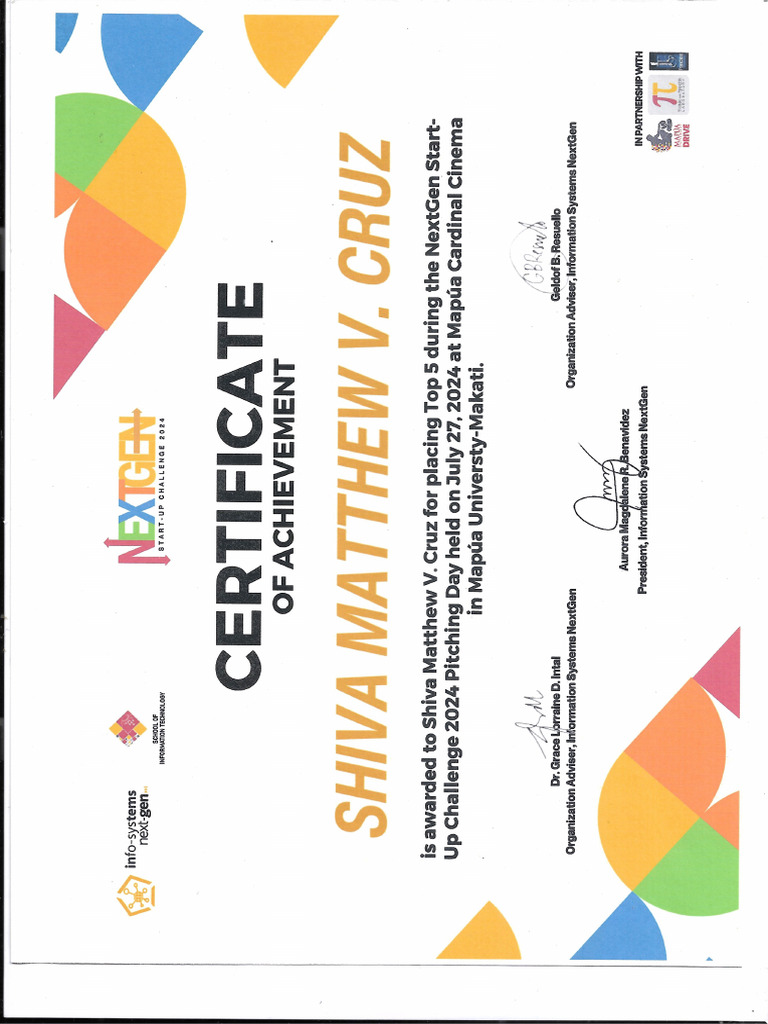ISNG NextGen Hackathon Certificate | PDF