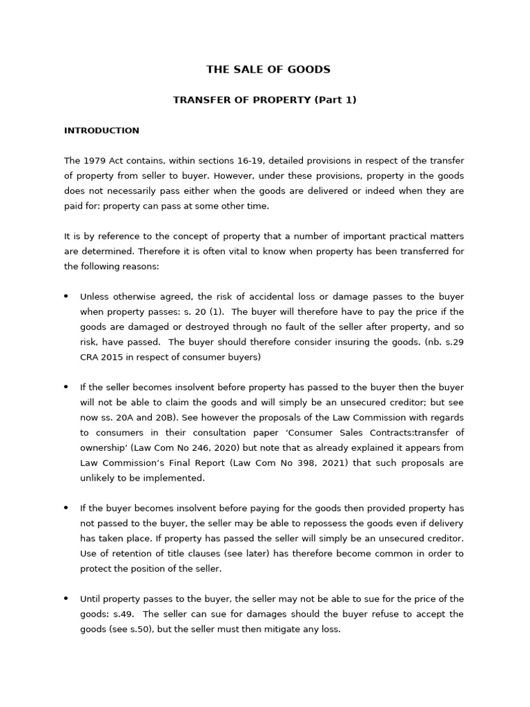 Lec 2 - Transfer of Property (Part 1) 1 | PDF | Property | Business