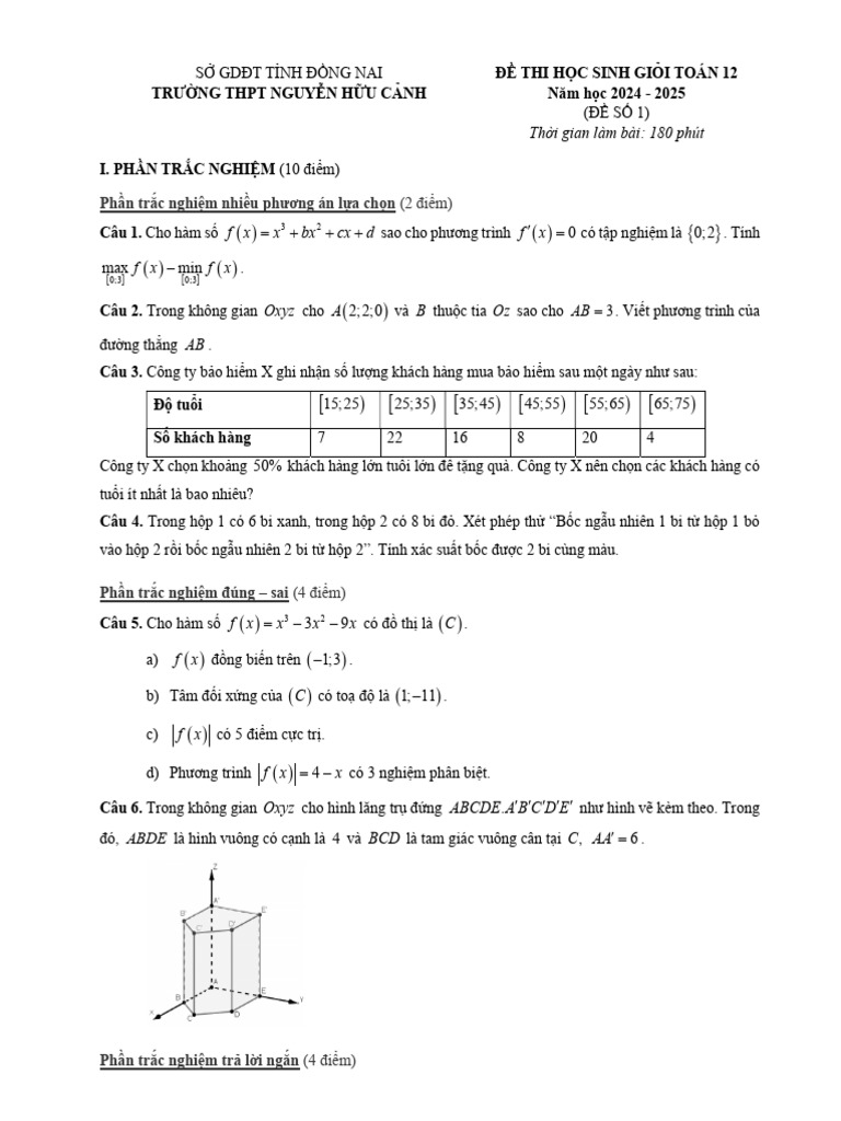 HSG Toán Đ NG Nai | PDF