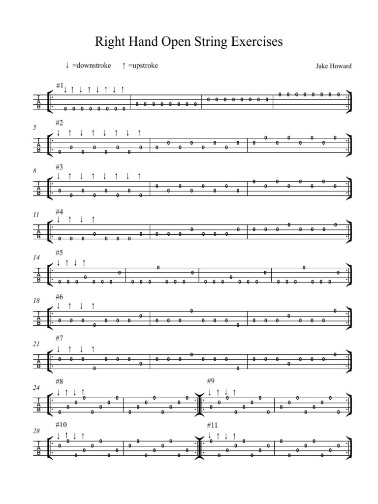 Right Hand Open String Exercises | PDF