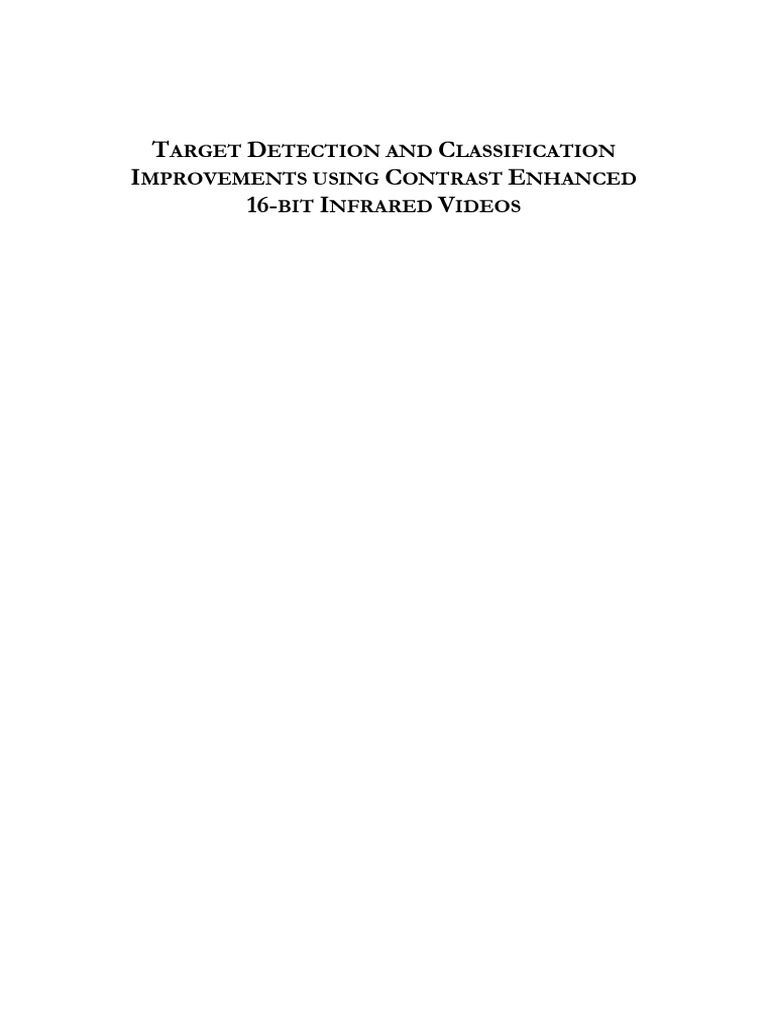 Target Detection and Classification Improvements using Contrast ... Target Detection and Classification Improvements using Contrast ...