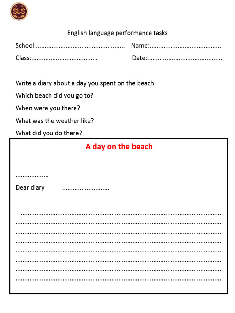 English Language Performance Tasks Grade 6 - Test | PDF