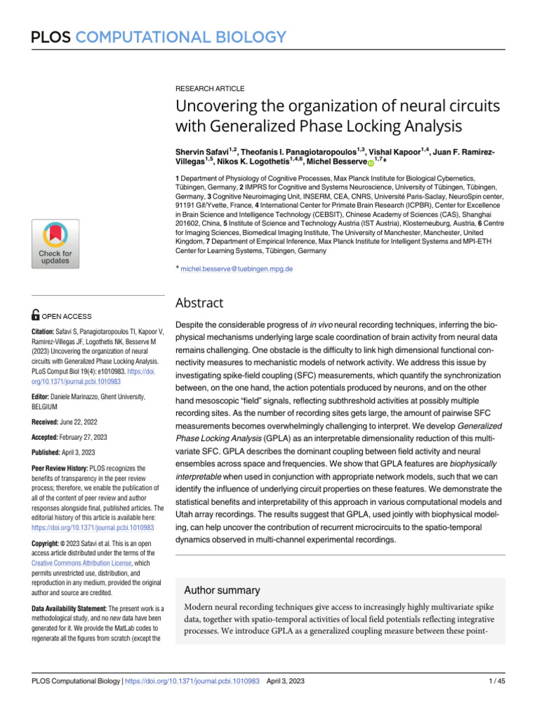 Uncovering the organization of neural circuits with Generalized Phase ...