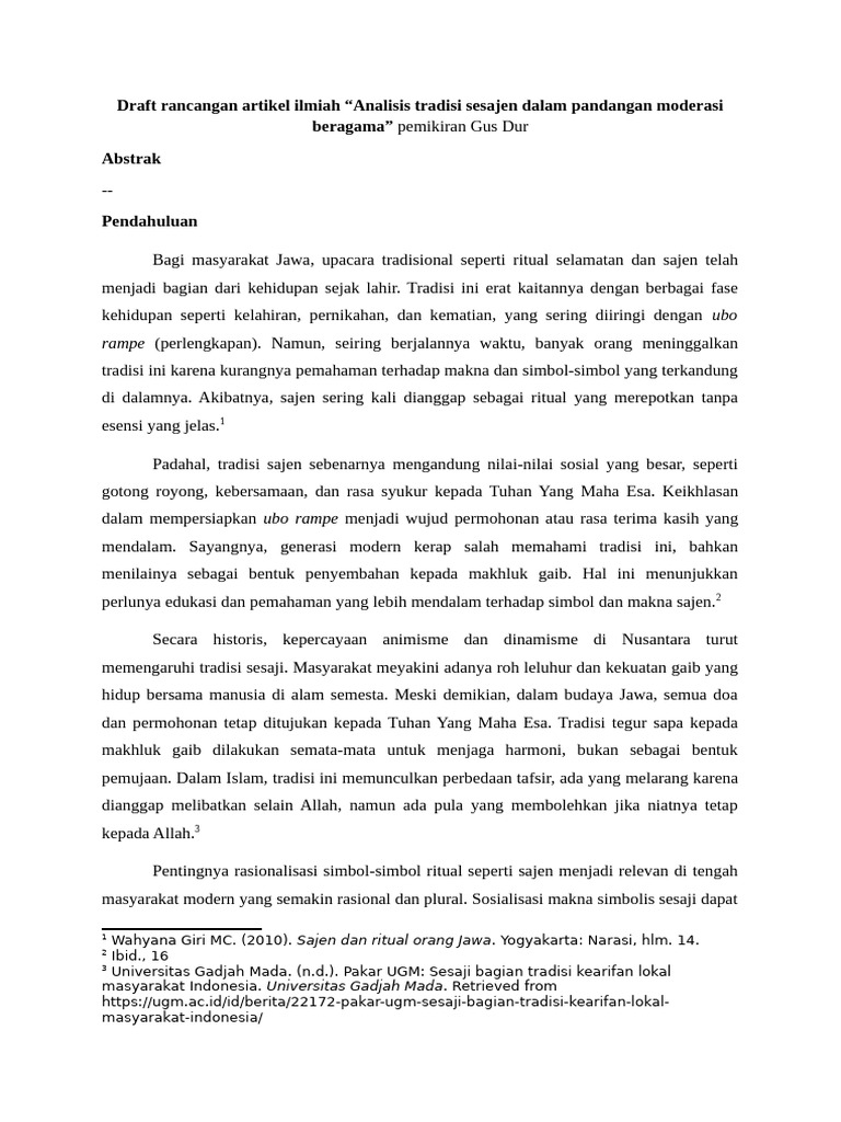 Draft Rancangan Artikel Ilmiah 2 | PDF