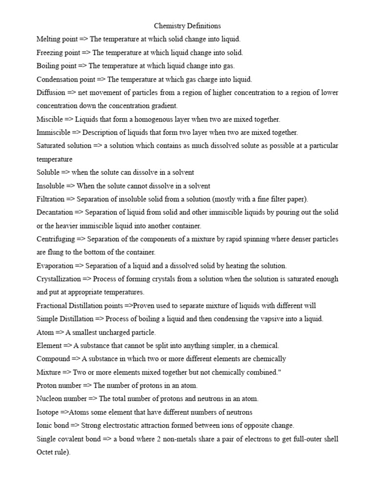 Essential Chemistry Terms and Definitions | PDF | Ion | Ionic Bonding