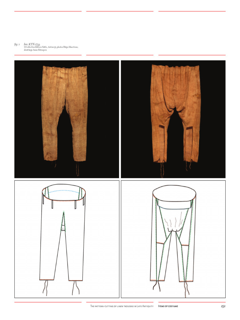 Linen Trousers Pattern in Late Antiquity | PDF | Seam (Sewing) | Sewing