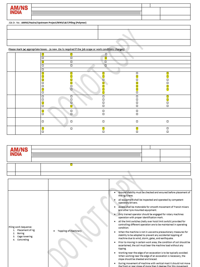 JSA Piling | PDF | Welding | Construction