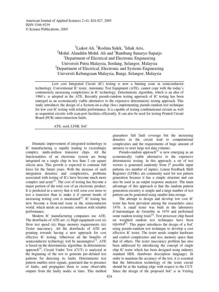 Design of A Low Cost IC Tester | PDF | Integrated Circuit | System On A ...