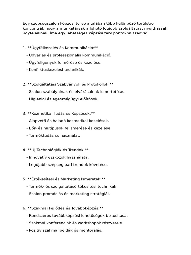 Képzési Terv | PDF