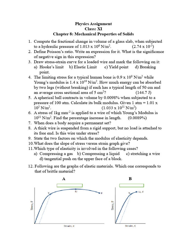 Physics Assignment CHP 8 | PDF